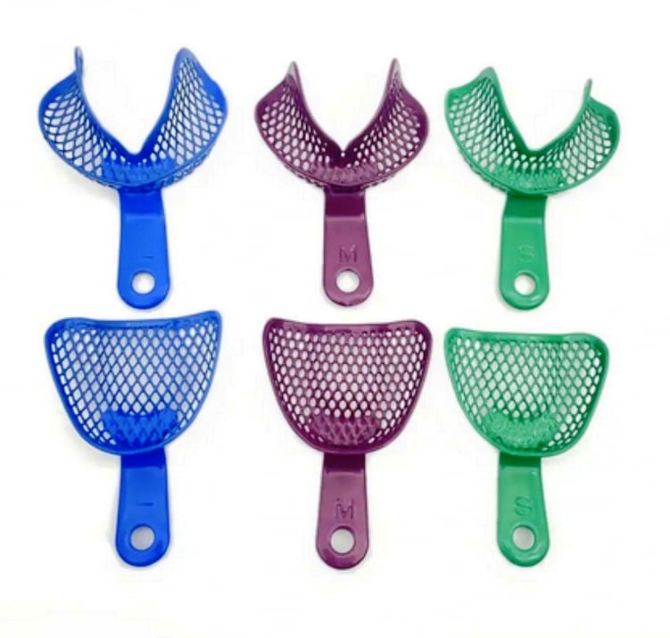 Комплект отпечатъчни лъжици за беззъба челюст - метални, цветни | Yanev Dental